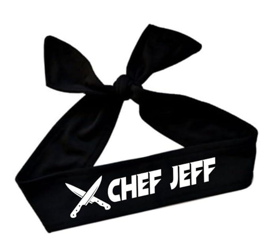 Personalized Chef Tie Back Headband With Knives, Moisture Wicking ...
