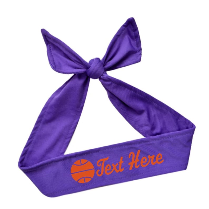 Design Your Own Basketball Tie Back Headband in VINYL Text Customized ...