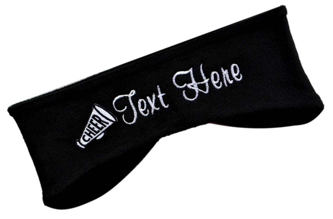 Personalized Cheer Fleece Headband, Embroidered Megaphone, Cold Weather ...