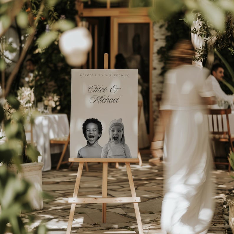 Welcome Sign With Photos Wedding Welcome Sign With Picture Wedding Sign ...