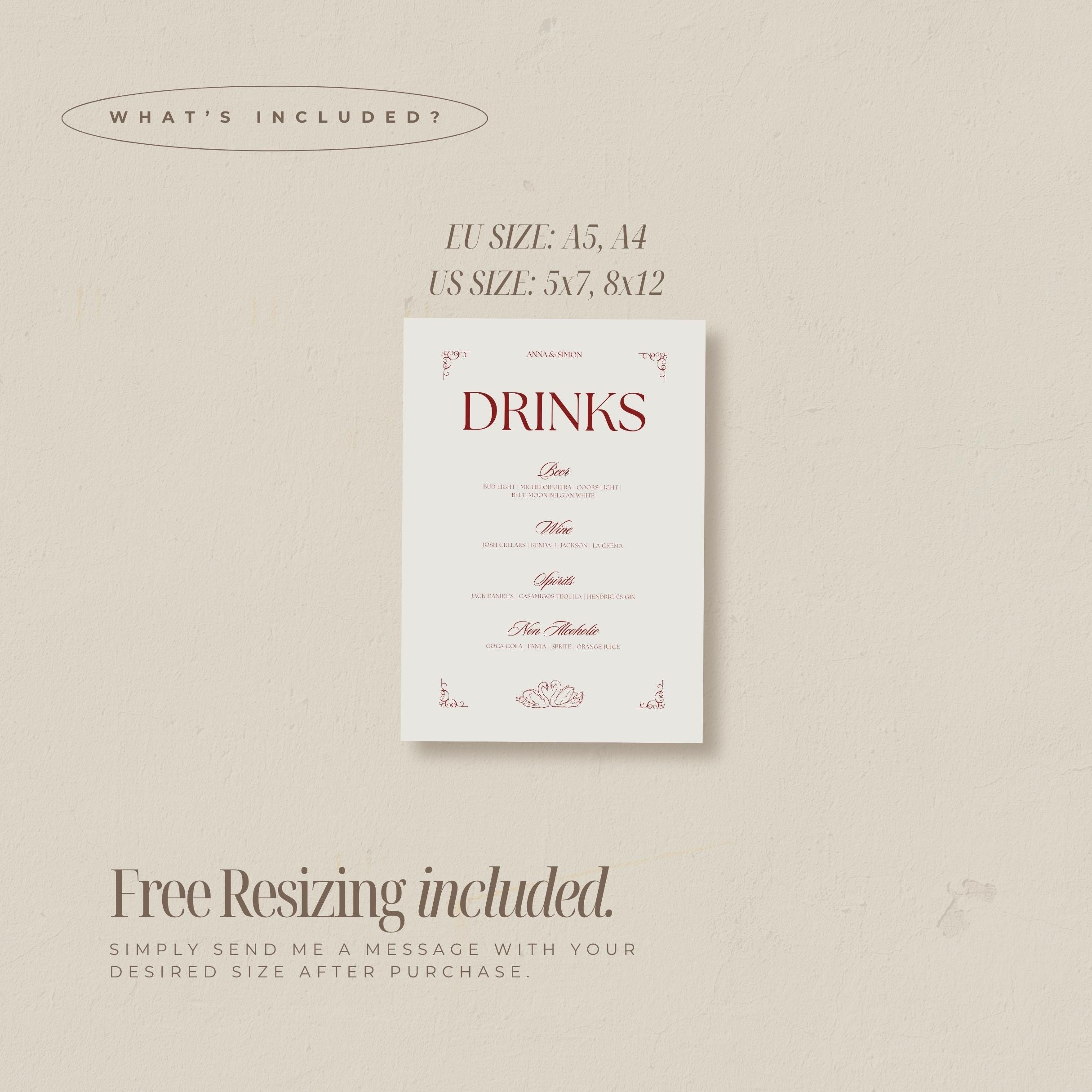 Old Money Bar Menu Retro Bar Menu Template Drink Menu Old Money Wedding ...
