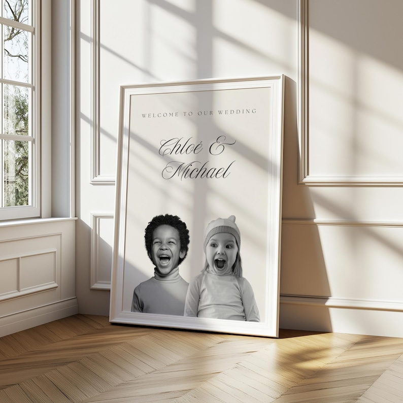 Welcome Sign With Photos Wedding Welcome Sign With Picture Wedding Sign ...