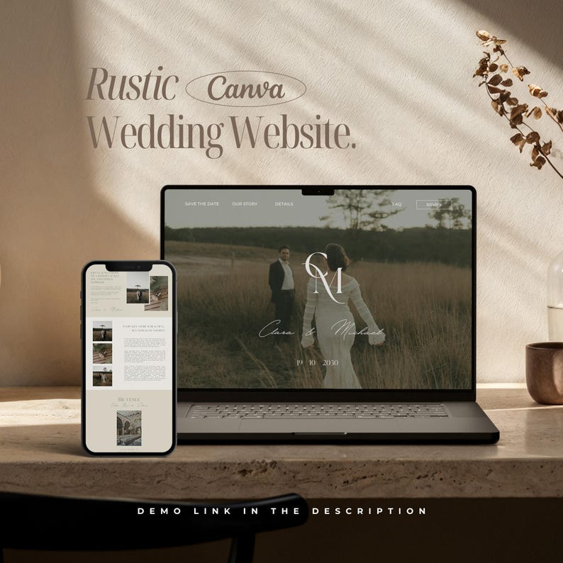 Destination Wedding Website Template Canva Wedding Website RSVP Website ...