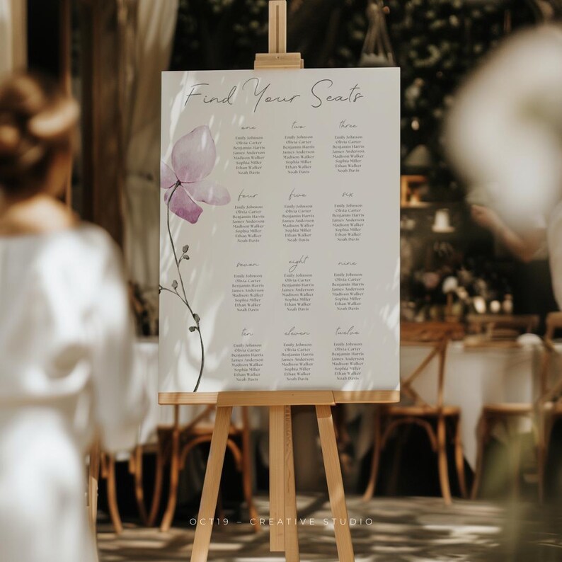 Floral Seating Chart Digital Download Wildflower Seating Chart Template ...