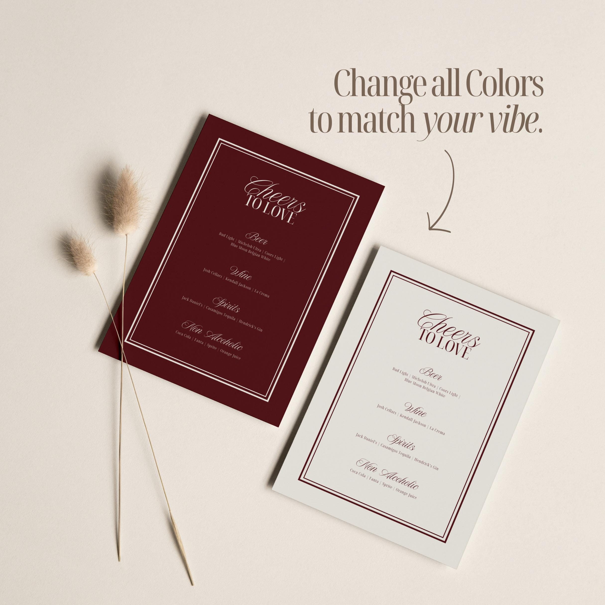 Old Money Bar Menu Retro Bar Menu Template Drink Menu Old Money Wedding ...