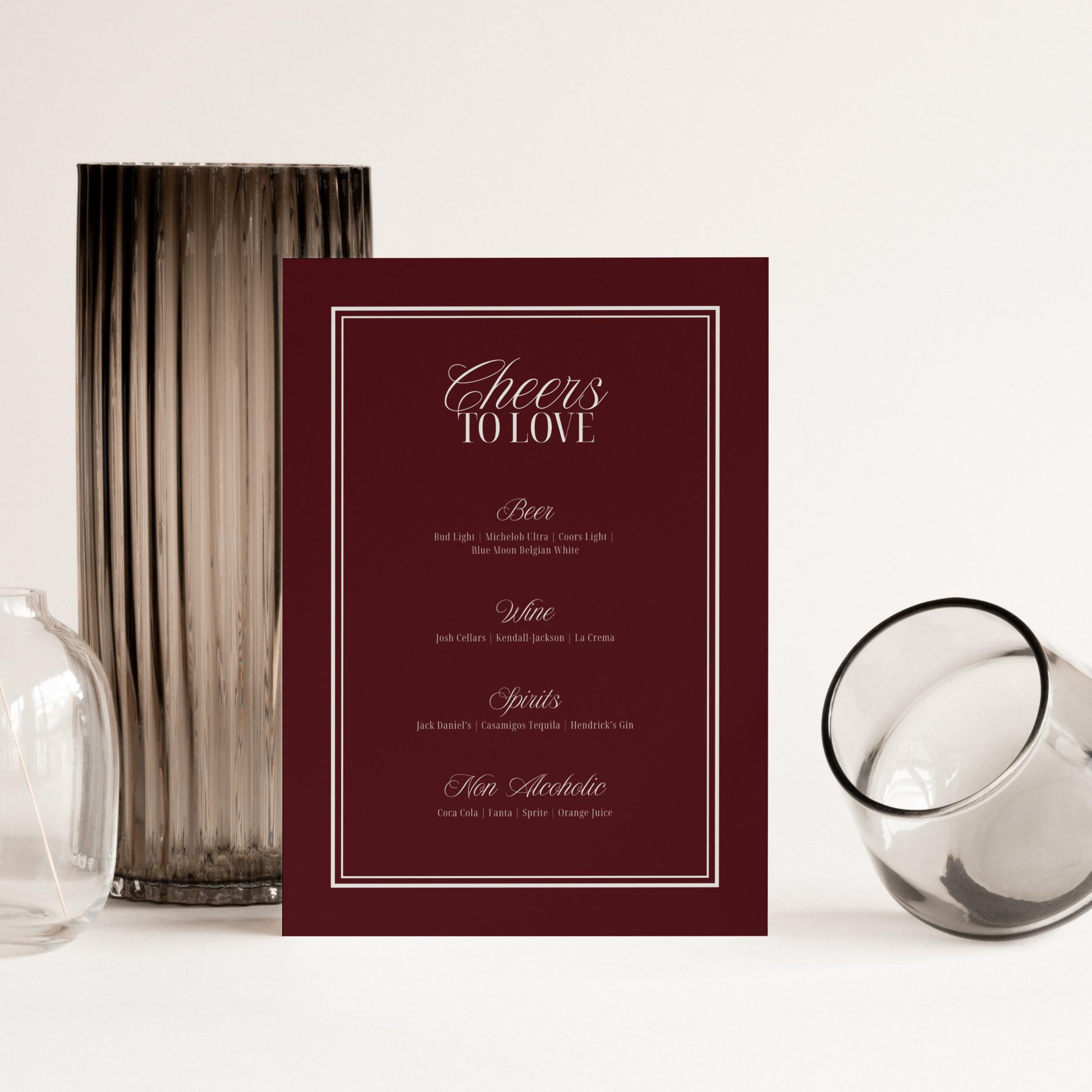 Old Money Bar Menu Retro Bar Menu Template Drink Menu Old Money Wedding ...