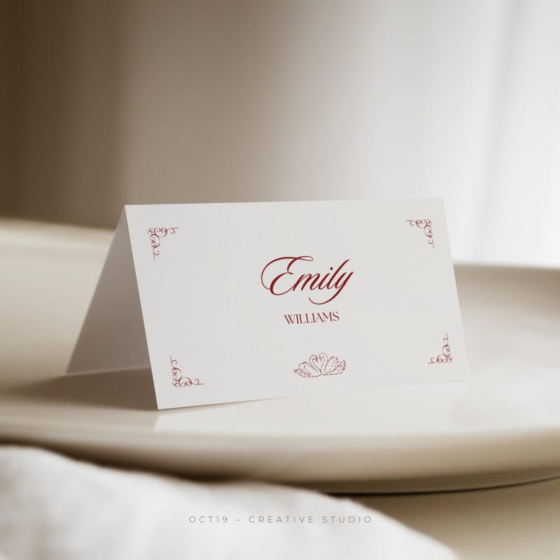 Swan Name Place Card - Etsy UK