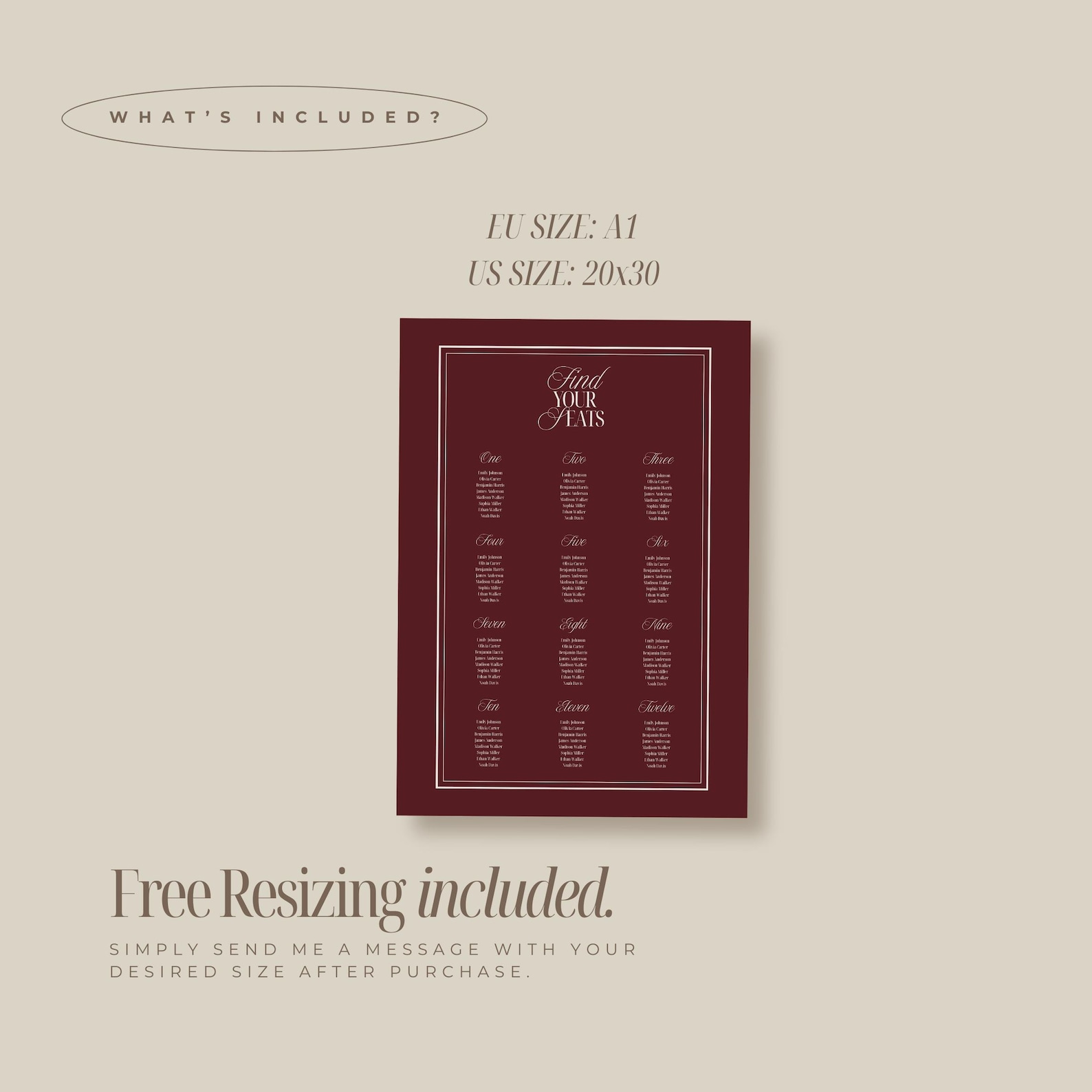 Retro Wedding Seating Chart Vintage Seating Chart Template Elegant ...