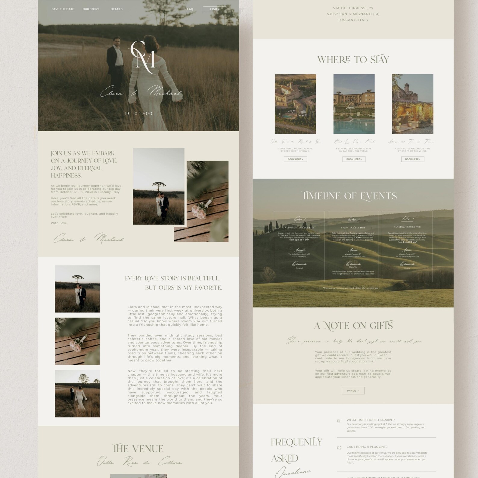 Destination Wedding Website Template Canva Wedding Website RSVP Website ...
