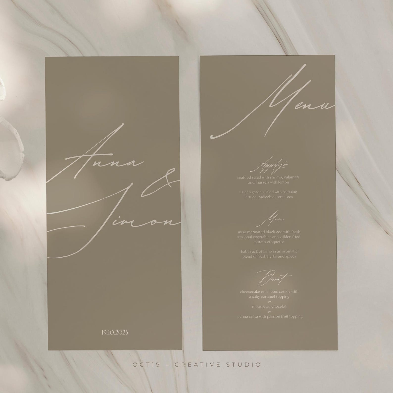Simple Menu Card Template Handwritten Menu Wedding Template Canva ...