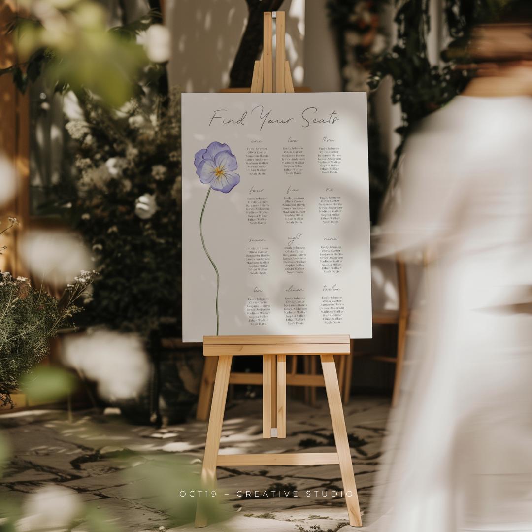 Floral Seating Chart Digital Download Wildflower Seating Chart Template ...