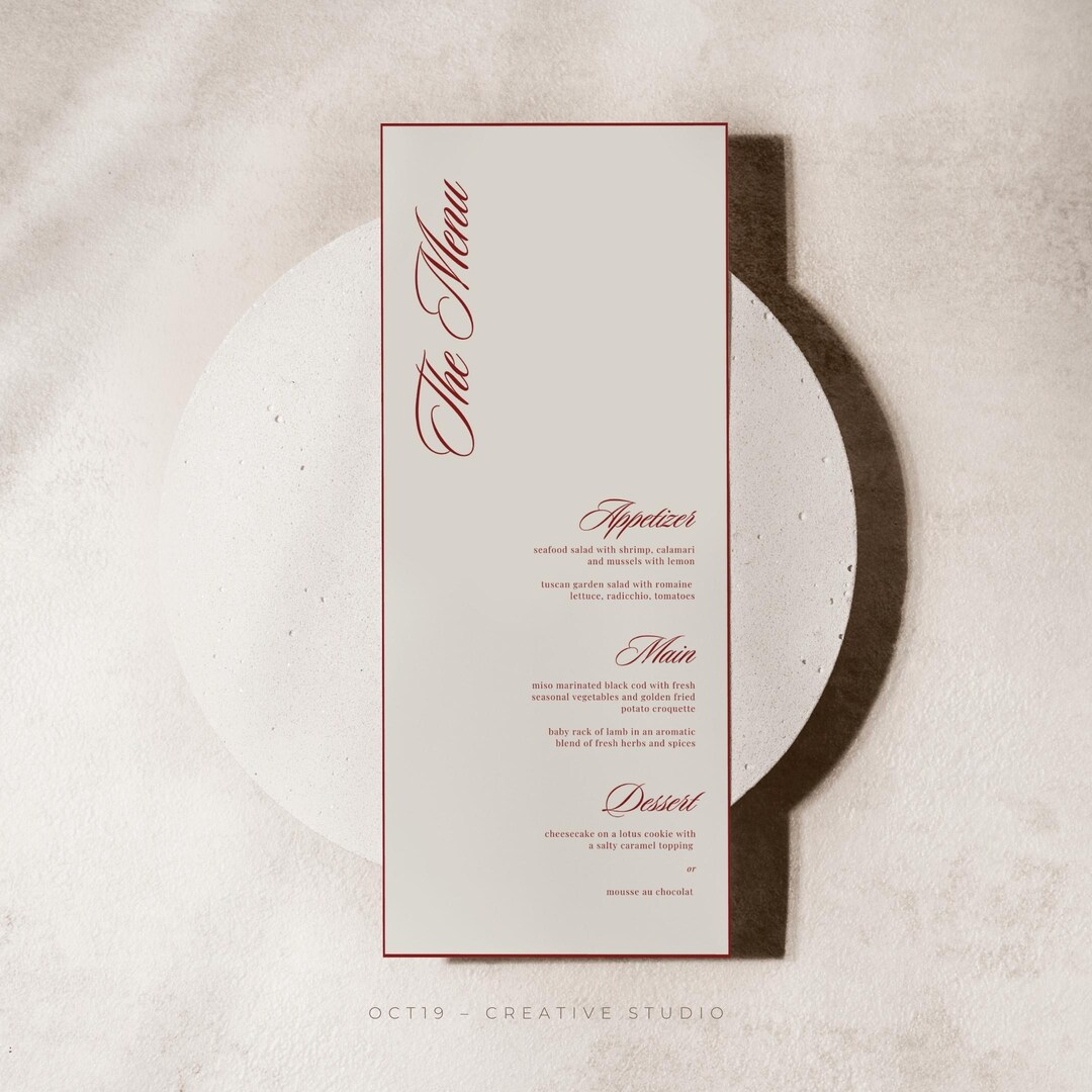 Old Money Wedding Menu Template Retro Wedding Menu Template Vintage ...