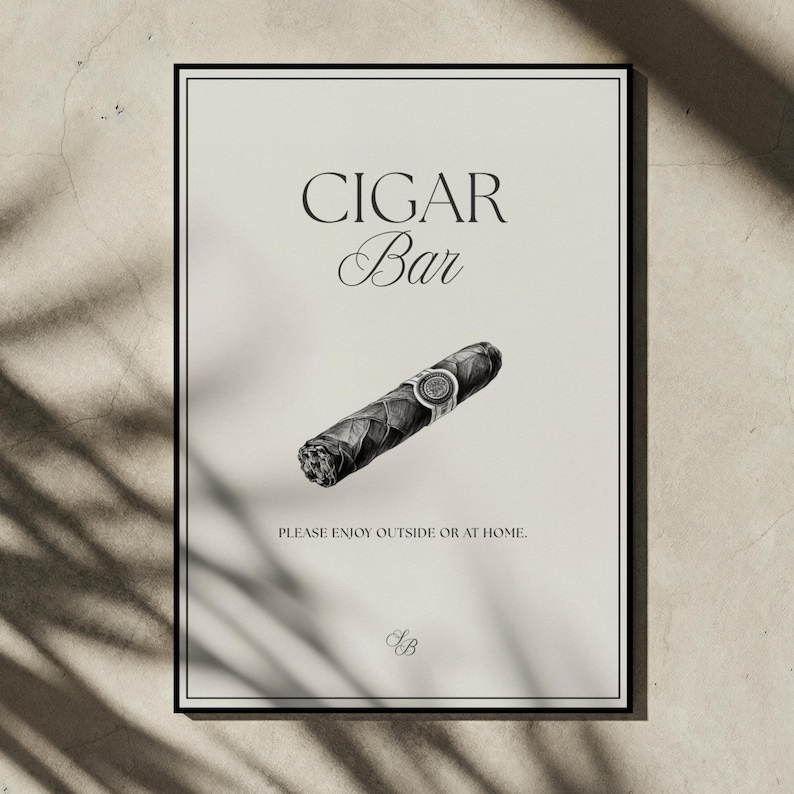 Wedding Cigar Bar Sign Old Money Wedding Reception Signage Wedding ...