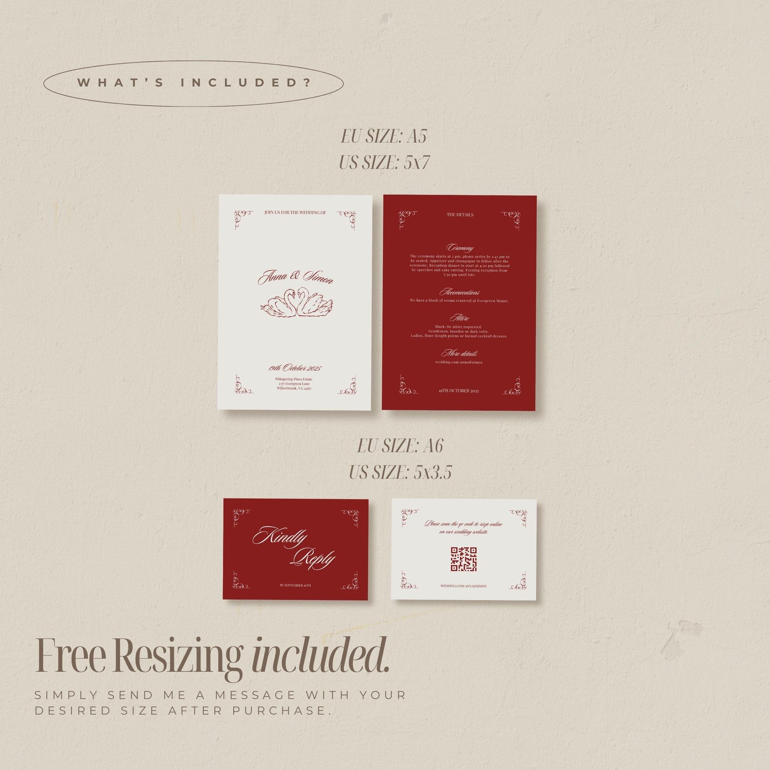 Old Money Wedding Invitation Suite Vintage Invite Swan Wedding ...