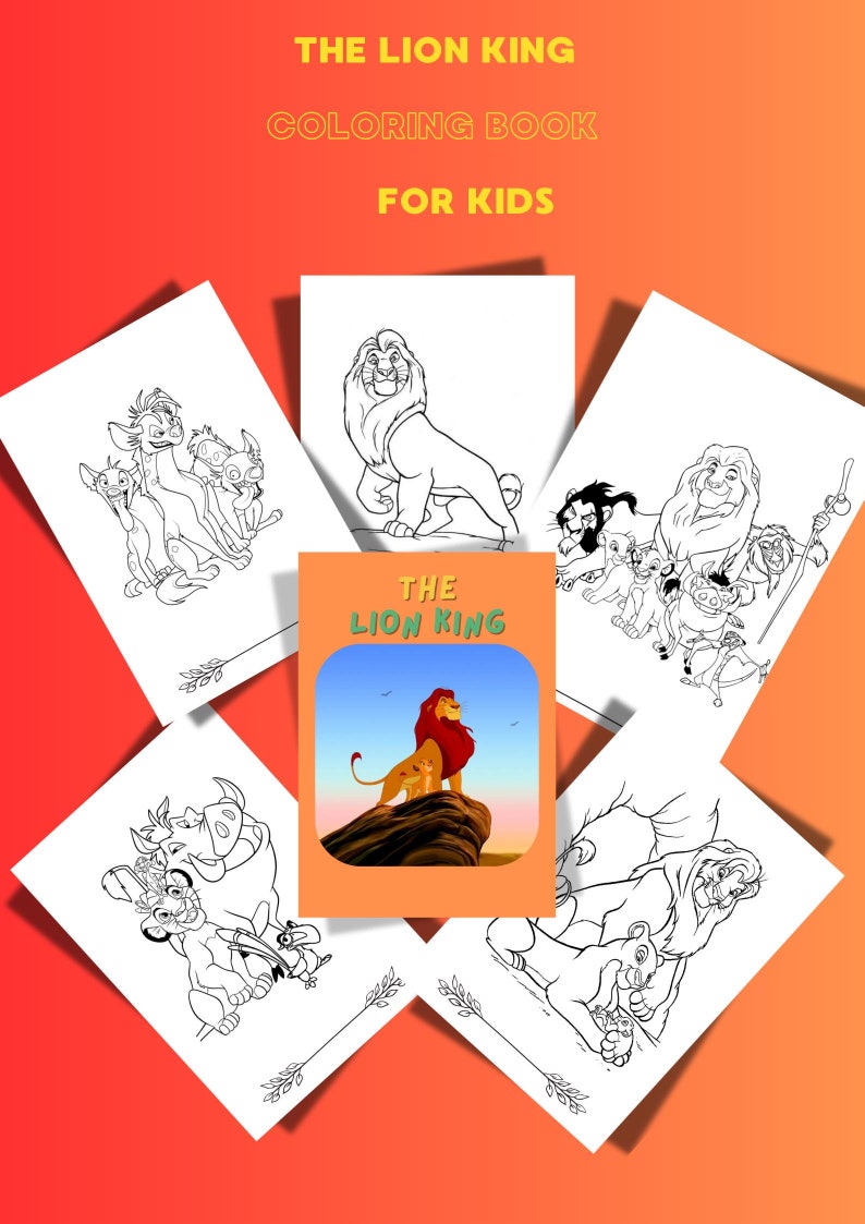 The Lion King - Coloring Book for Kids - Etsy