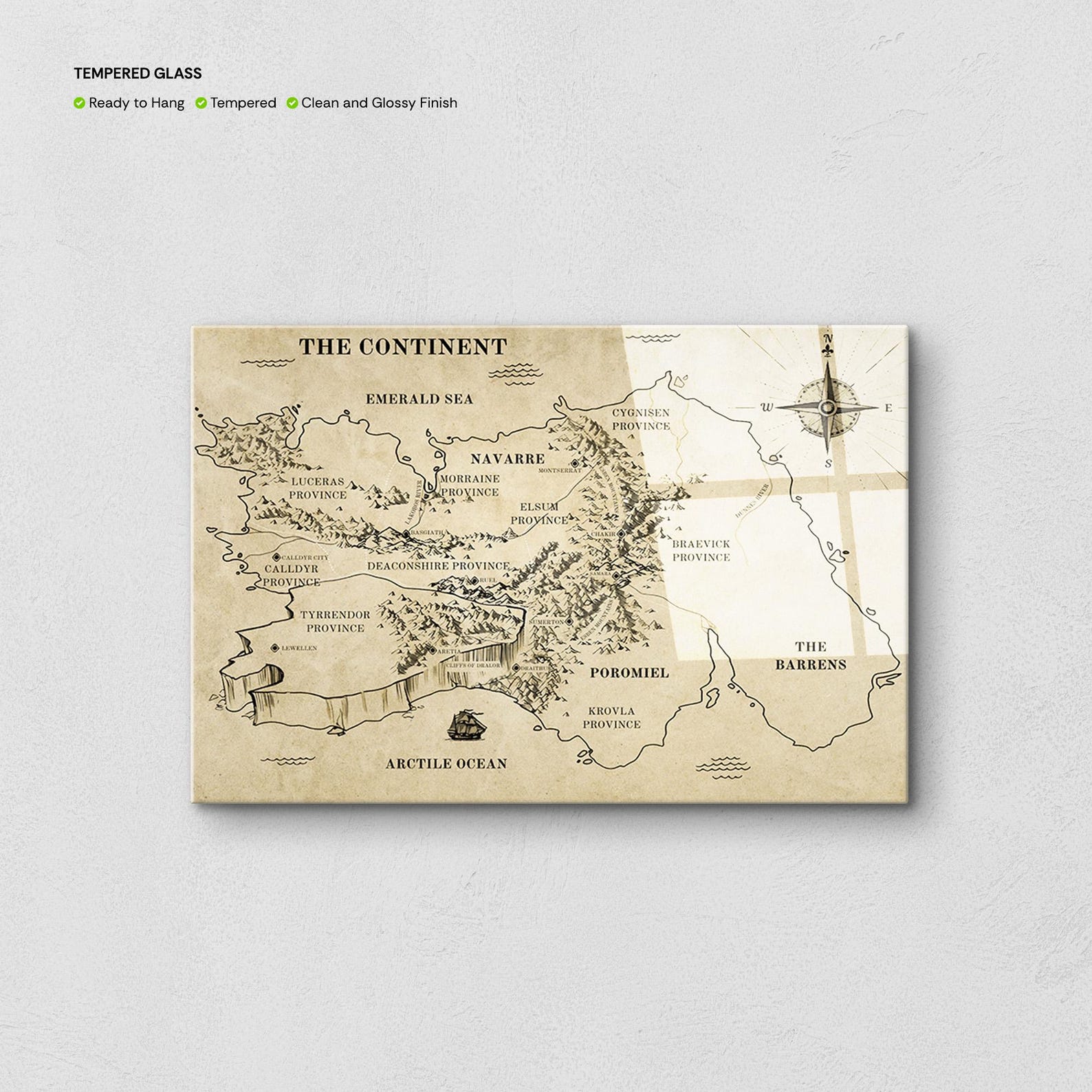 Empyrean World Map Poster, Inspired by Fourth Wing & Iron Flame Map ...
