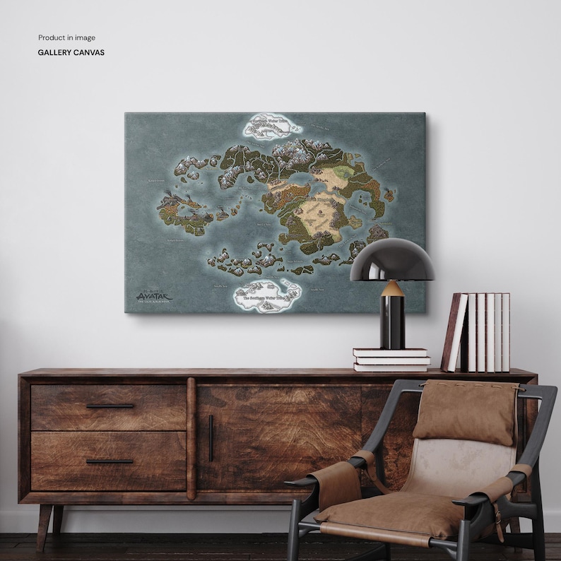 Avatar World Map Print, Map of Airbender Canvas, Anime Movie Posters ...