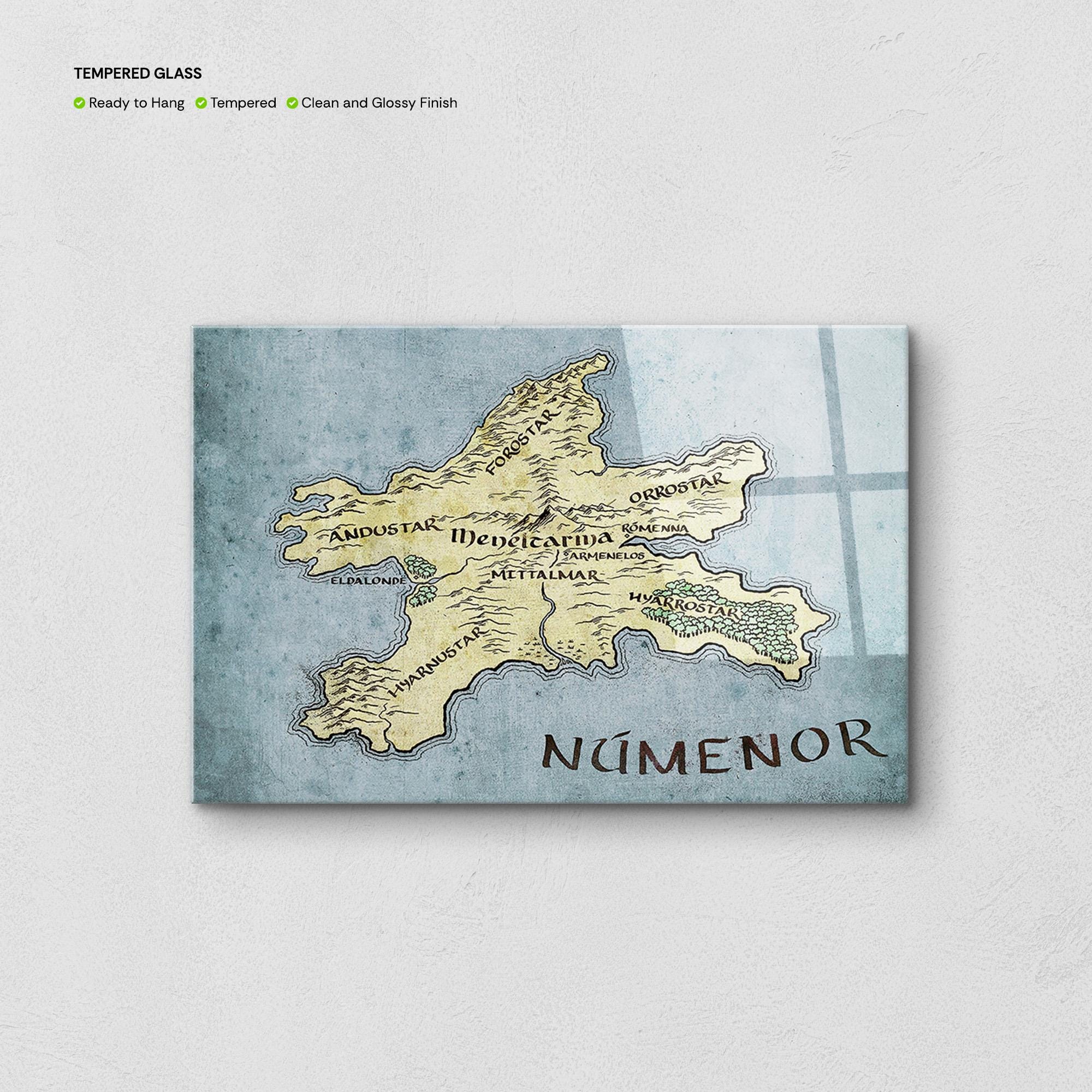 Númenor Map Print, Silmarillion Map Wall Art, Numenor Map Canvas ...