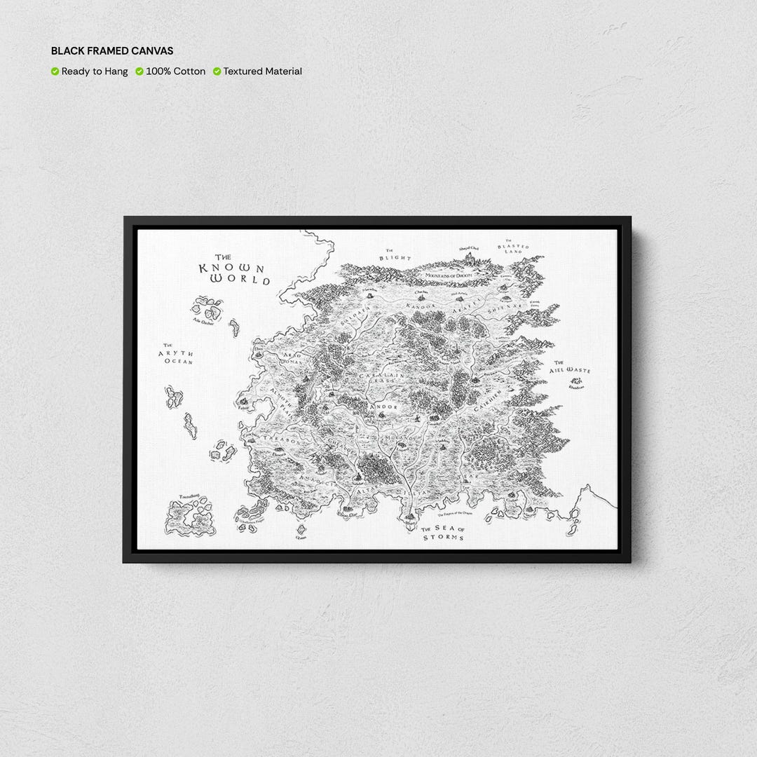 A New Wheel of Time Canvas, Wheel of Time Map Print, Fantasy Map, TV ...