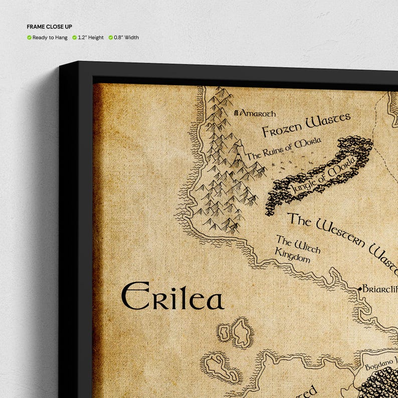 Erilea World Map Poster, Inspired by Thorne of Glass Map Canvas ...