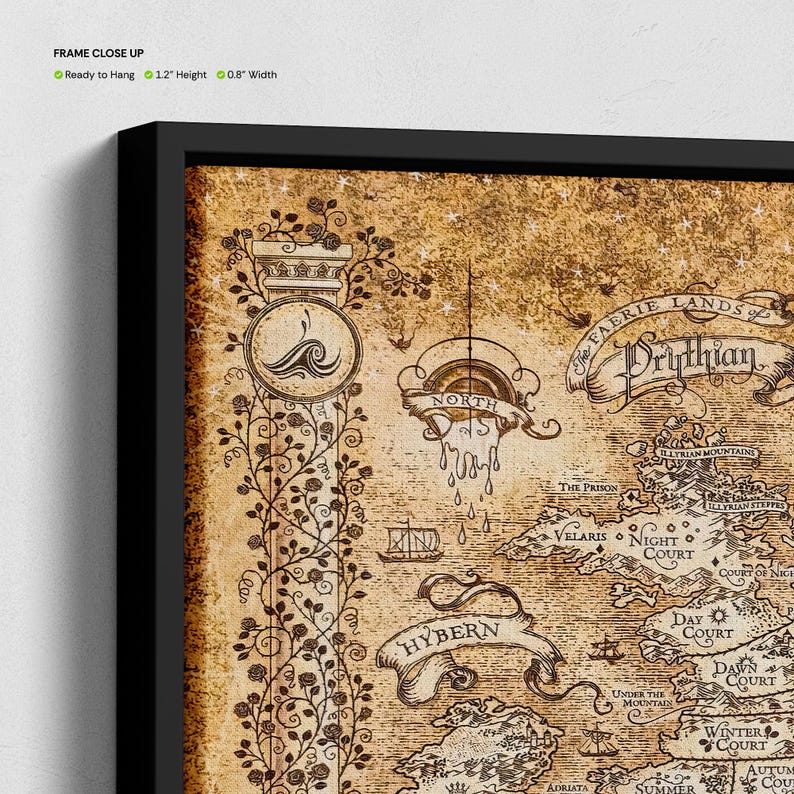 Acotar Map Poster, Inspired by Court of Thorns and Roses Map Canvas ...