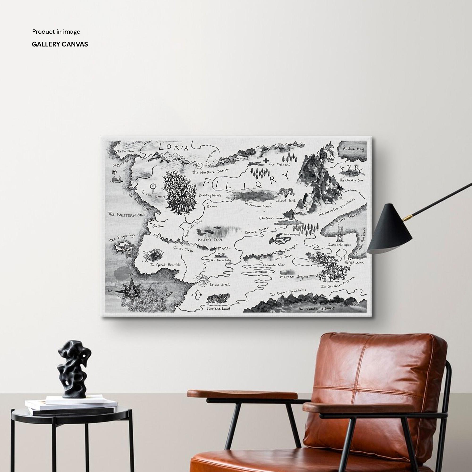 Map of Fillory, the Magicians Map Canvas Print, Quentin Coldwater Map ...