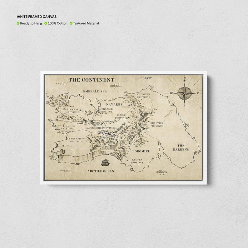 Empyrean World Map Poster, Inspired by Fourth Wing & Iron Flame Map ...