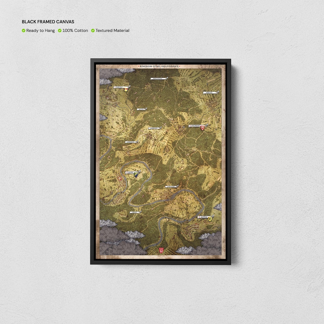 Bohemia Map Poster, Inspired Map From Kingdom Come Deliverance Canvas ...