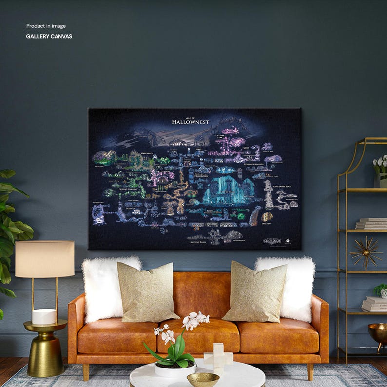 Hollow Knight Map Poster, Hollownest World Map Canvas, Video Game Wall ...