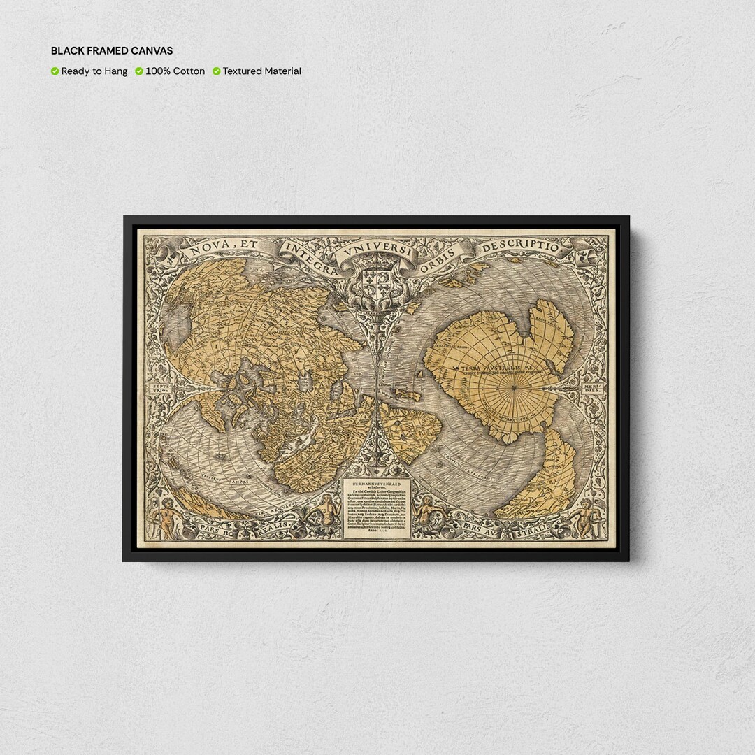 The Oronteus Finaeus Map Print, the World 1531 Map Canvas, Historical ...