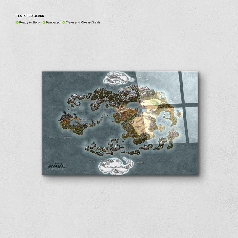 Avatar World Map Print, Map of Airbender Canvas, Anime Movie Posters ...