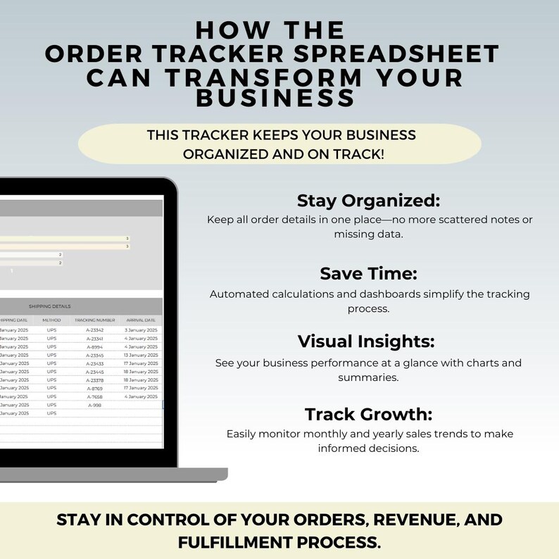 Order Tracker Template for Small Businesses | Track Orders, Sales ...