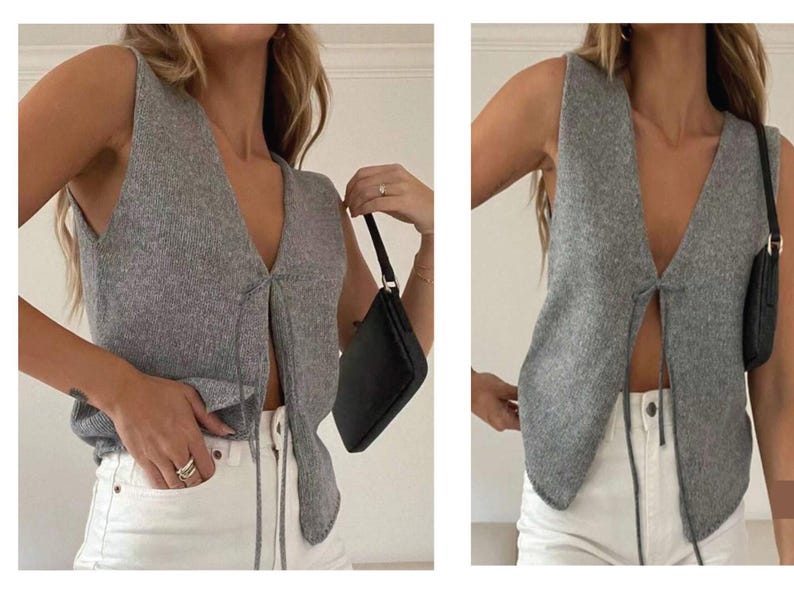 Front Tie Vest Sewing Pattern | Summer Top | Tank Top Pattern | Top ...