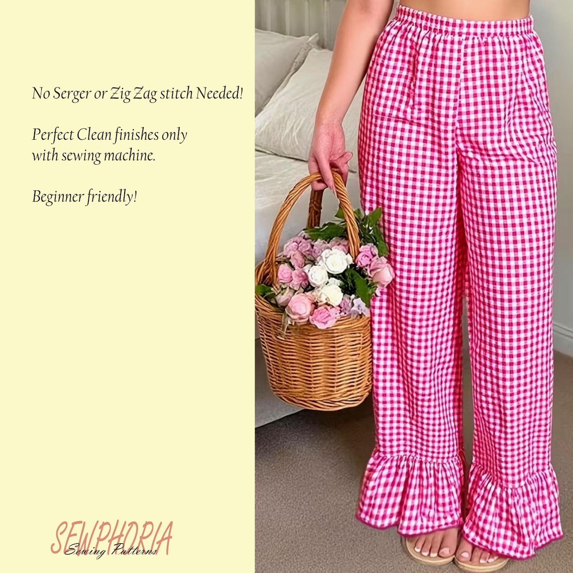 Lila Ruffle Hem Pants, Sleepy Pants Sewing Pattern, Beginner Friendly ...