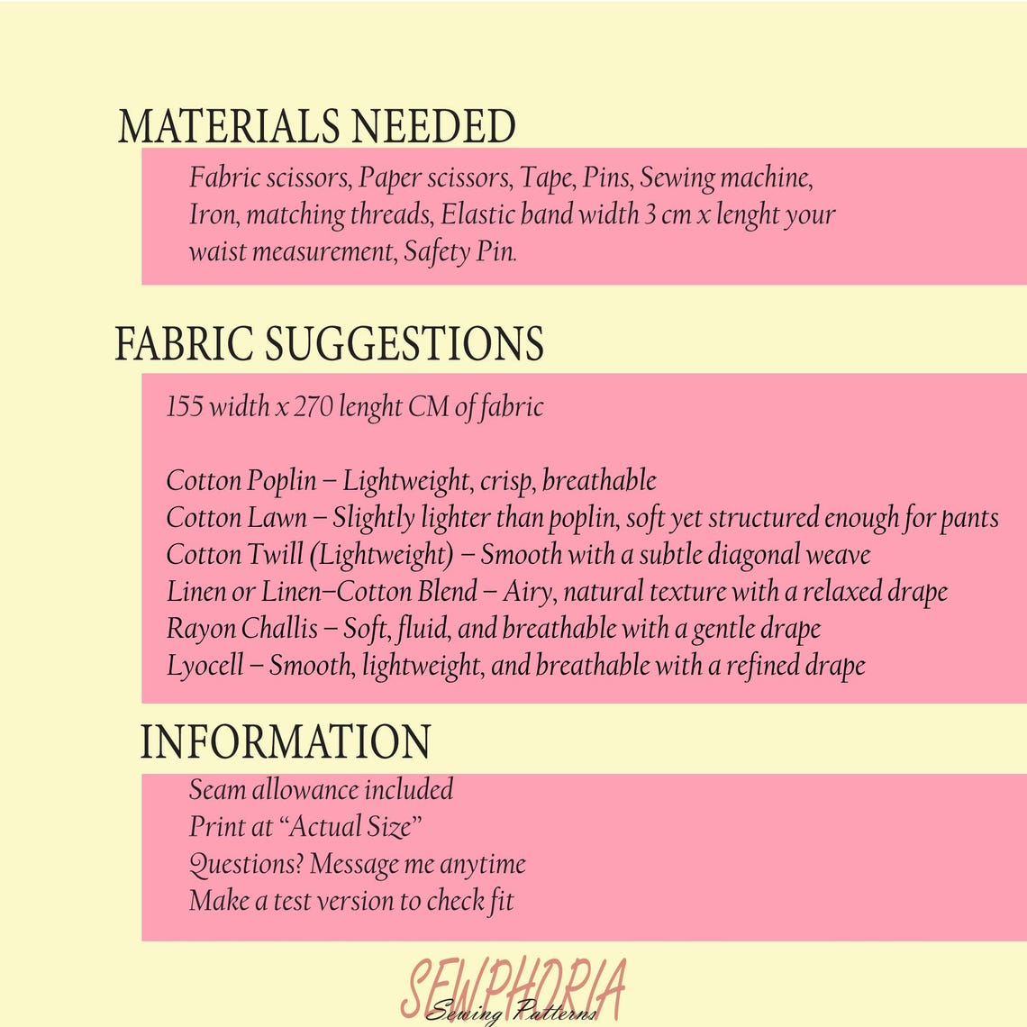 Lila Ruffle Hem Pants, Sleepy Pants Sewing Pattern, Beginner Friendly ...