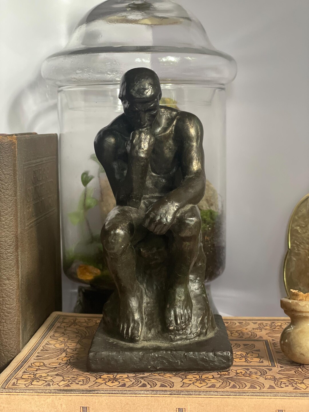 Vintage Replica of Rodin's the Thinker | Thinking Man | Bronze-toned ...
