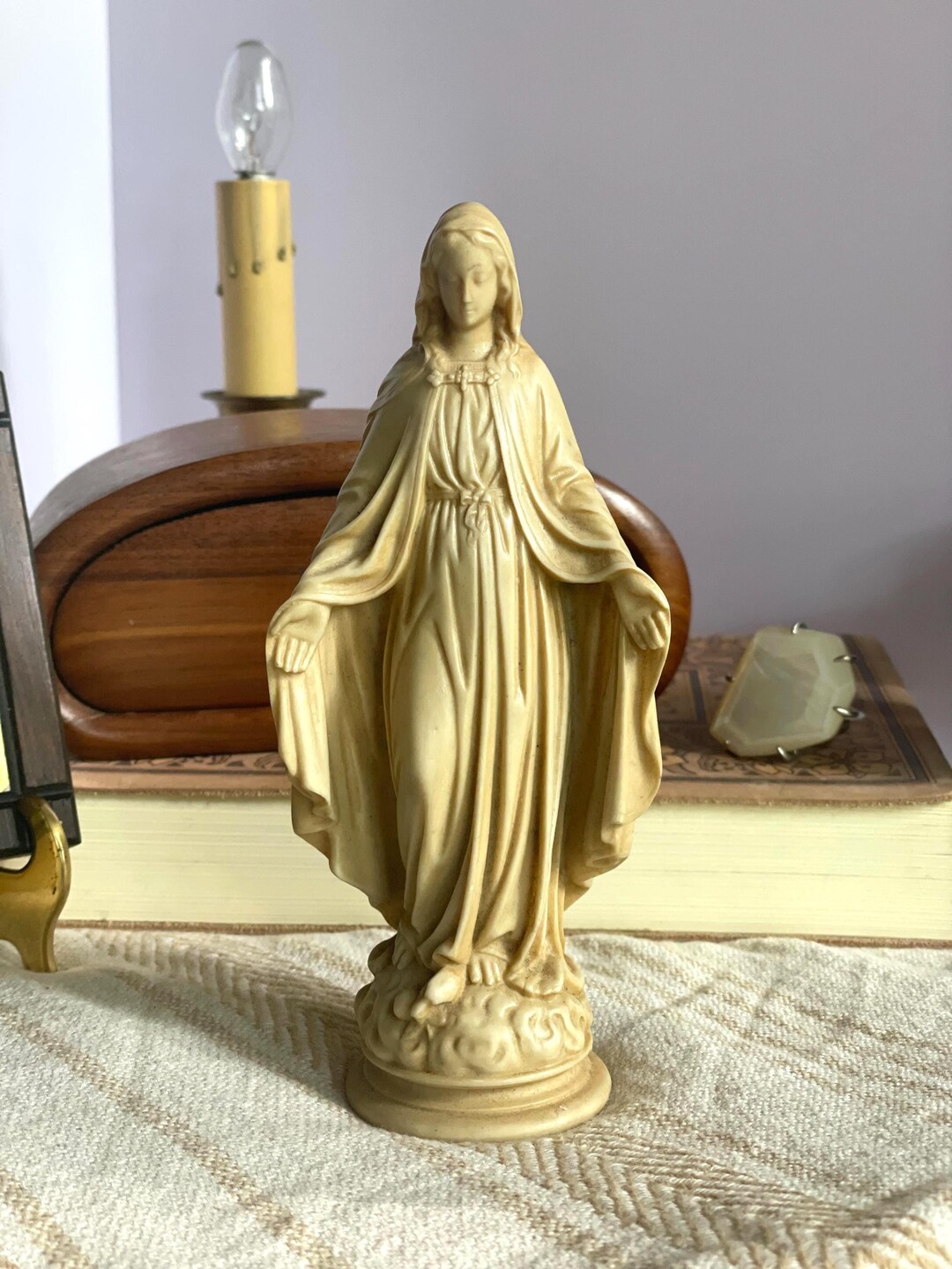 Vintage Virgin Mary Statue | Catholic Religious Decor | Blessed Mother ...
