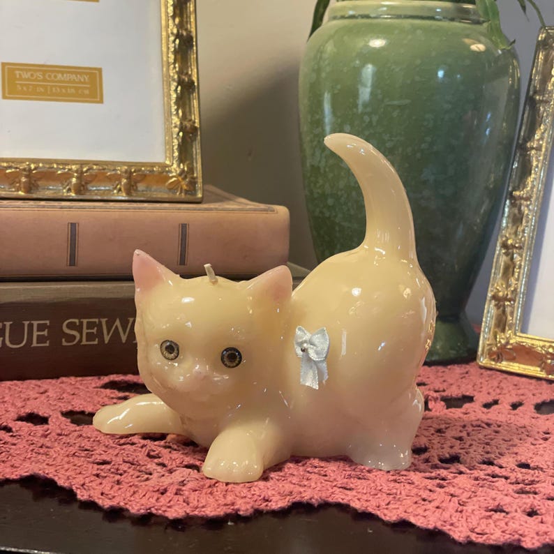 Vintage Kitten Candle - Unused 1970s Cat Decor, Kitsch Collectible - Etsy