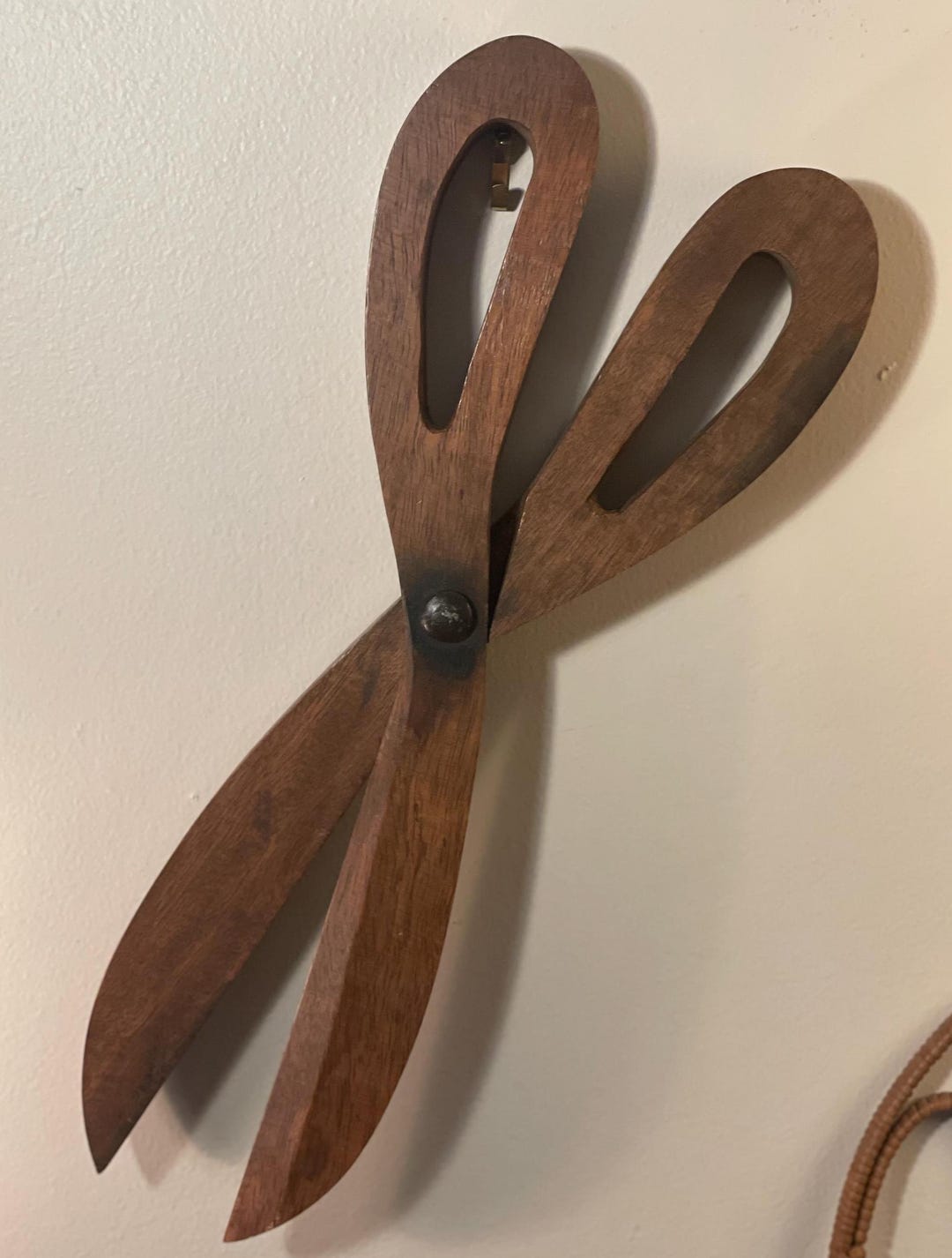 Vintage Carved Wooden Scissors - Unique Wall Decor - Salon Art ...