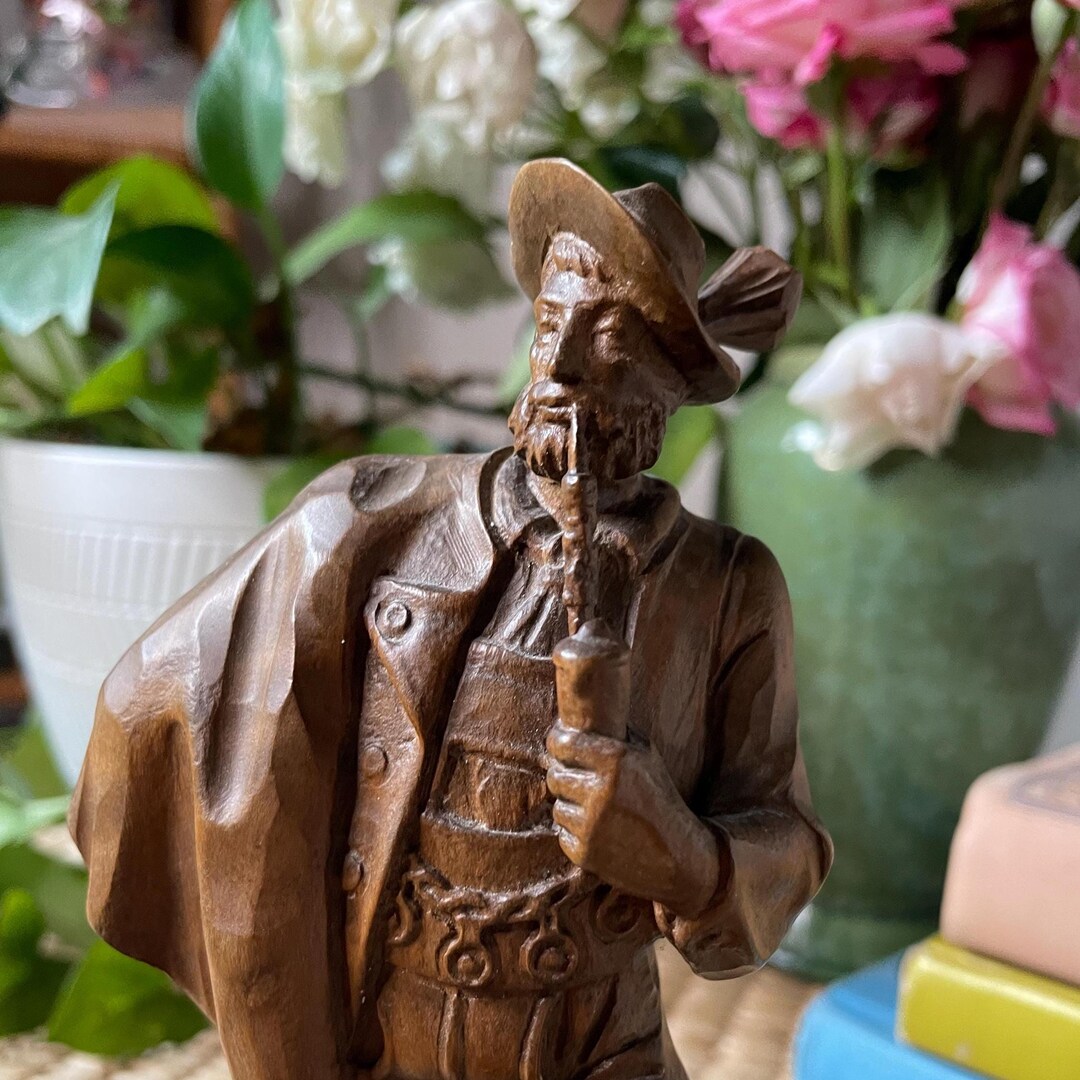 Hand-carved Wooden Bavarian Man Figurine - Alpine Folk Art Decor - Etsy
