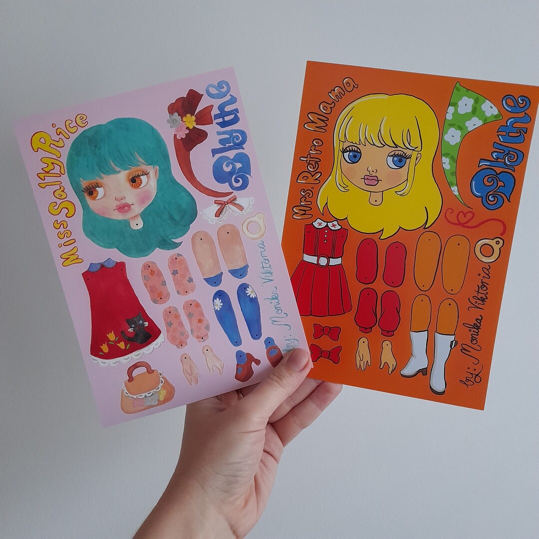 Blythe Paper Doll Kits - Etsy