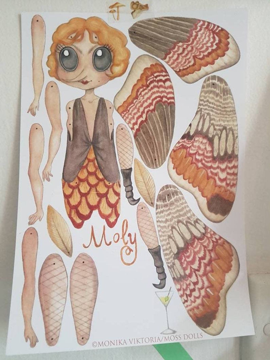 Moly the Moth Paper Doll Kit - Etsy