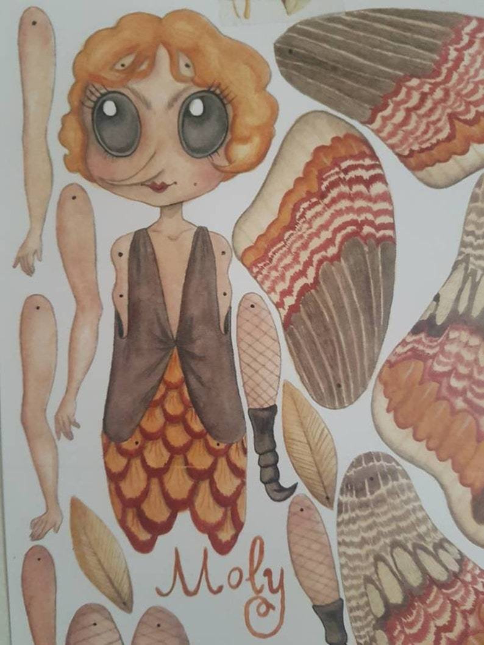 Moly the Moth Paper Doll Kit - Etsy