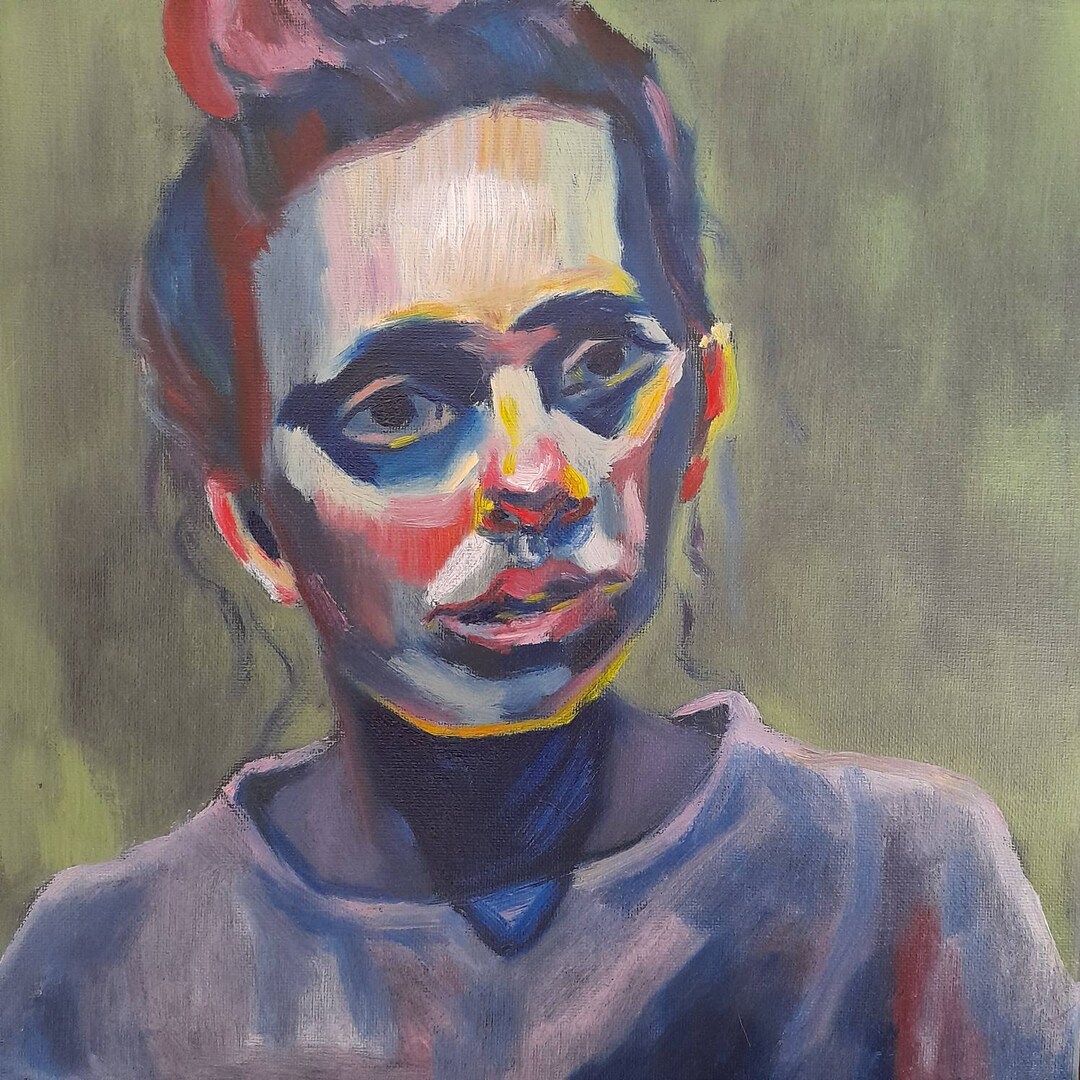 Portrait in Olive Haze - Studio Sale - Etsy