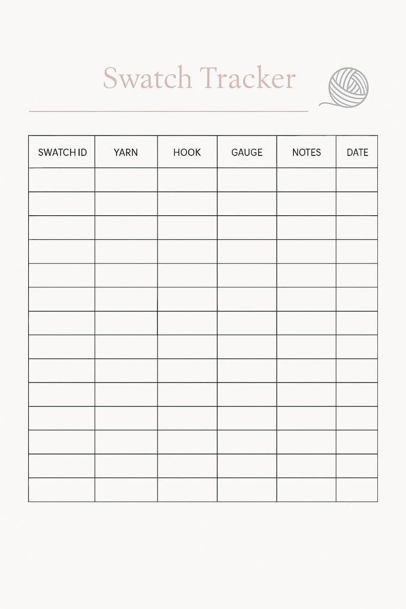 Crochet Project Log Book: Yarn & Stash Tracker (digital Download) - Etsy