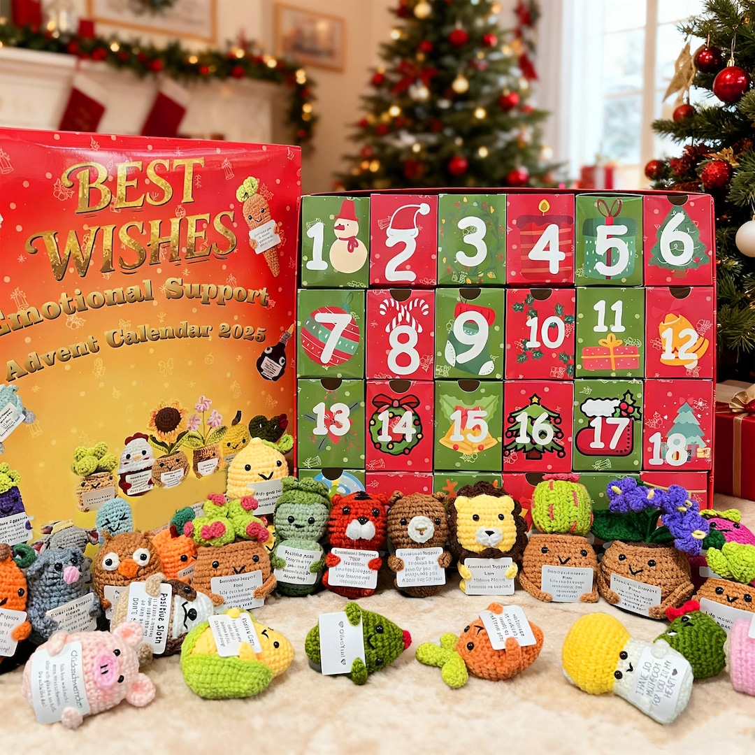 Emotional Support Advent Calendar 2025: Crochet Flowers,animals ...
