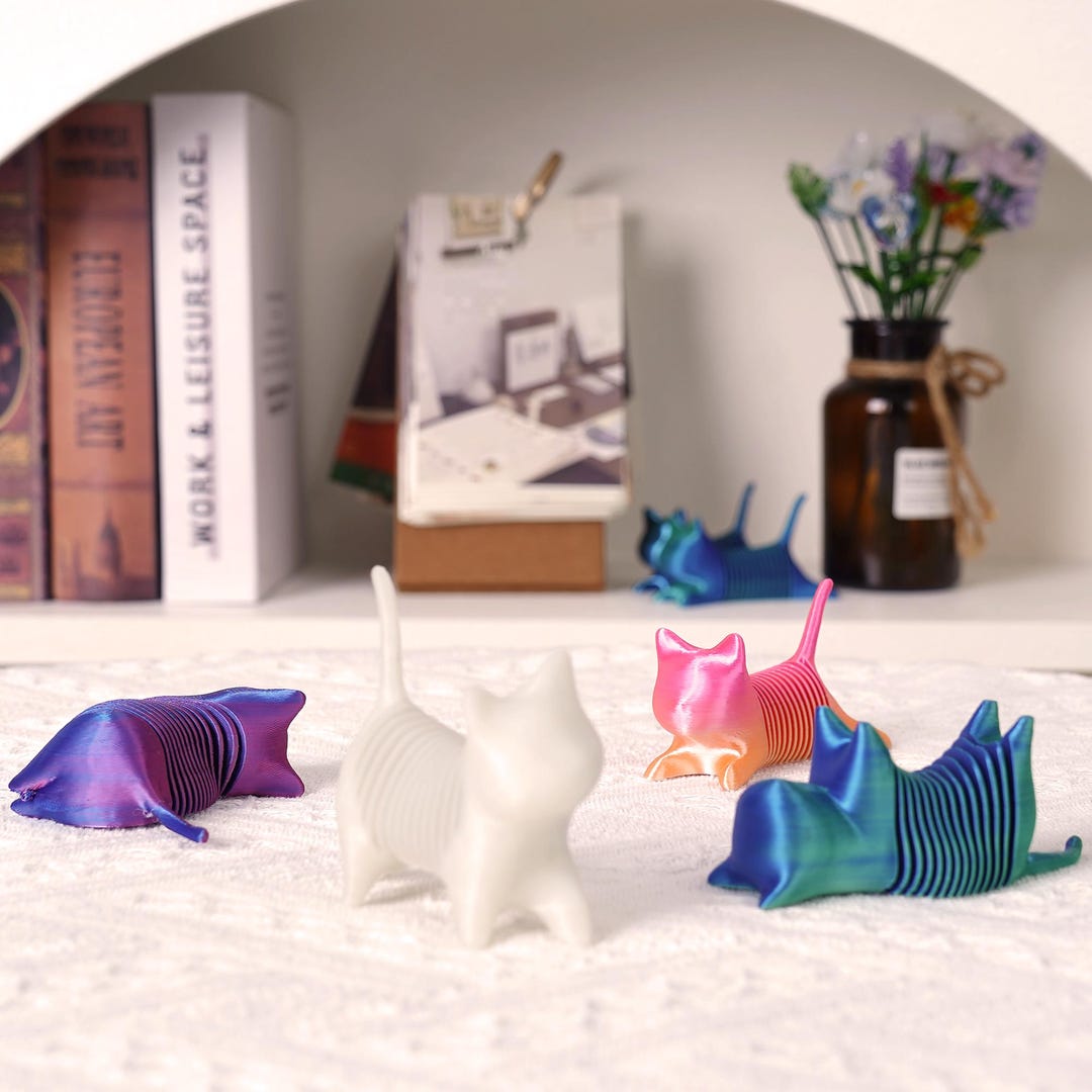 3D Spring Cat Desk Toy STL File - 3D Printed, Custom 3D Printing, 3D ...