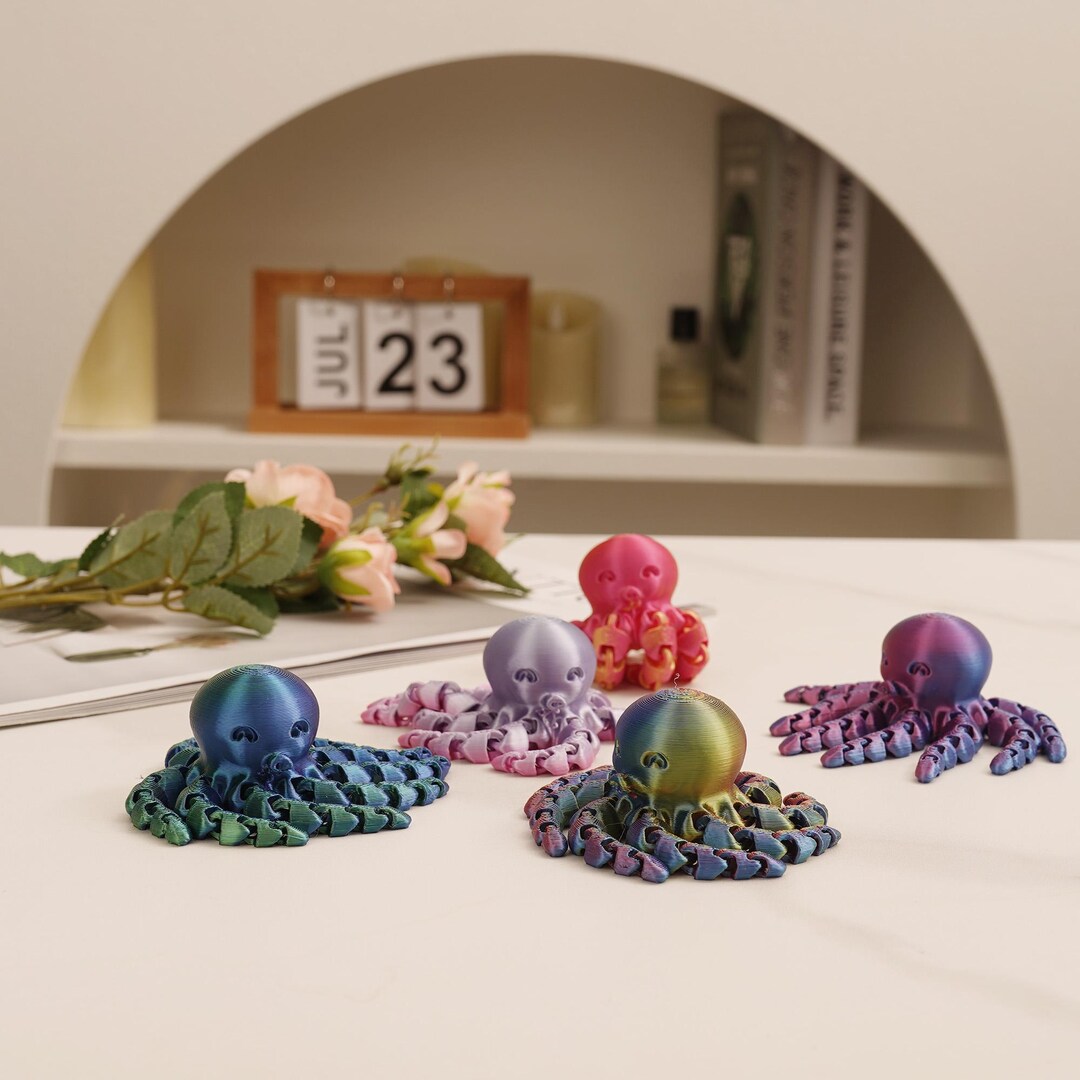 3D Printed Finger Octopus Fidget Toy STL File Printed Digital File ...
