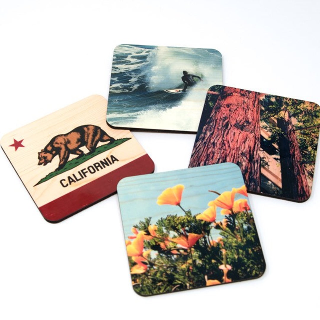 Northern California Landmarks Coasters - Distressed Photo Transfers on ...