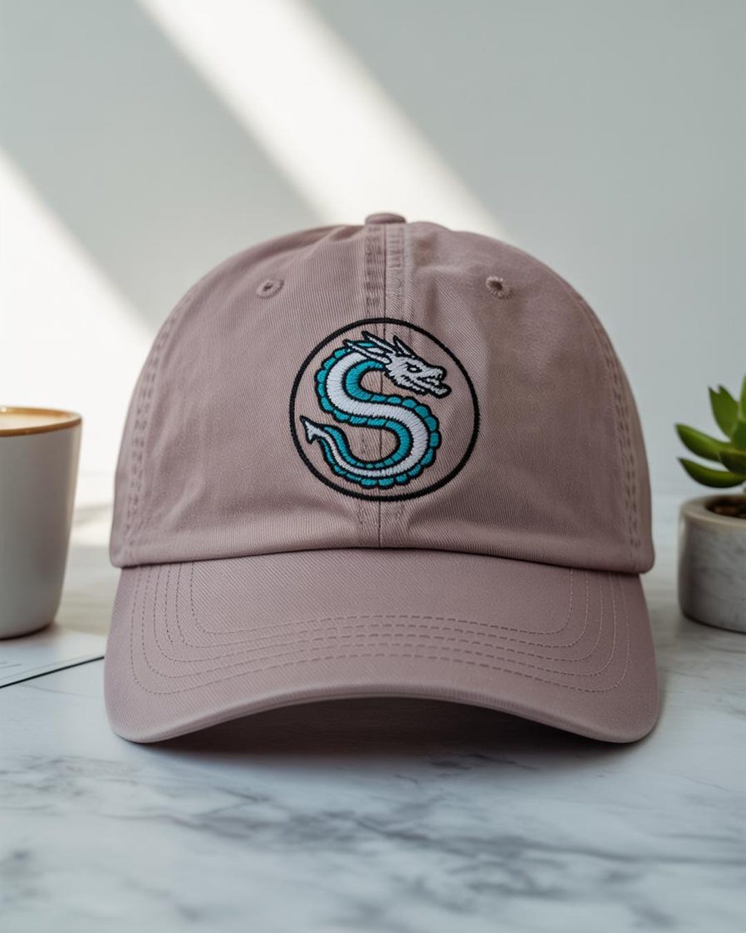 Mystic Dragon Embroidered Hat – Minimalist Anime-inspired Cap – Soft ...